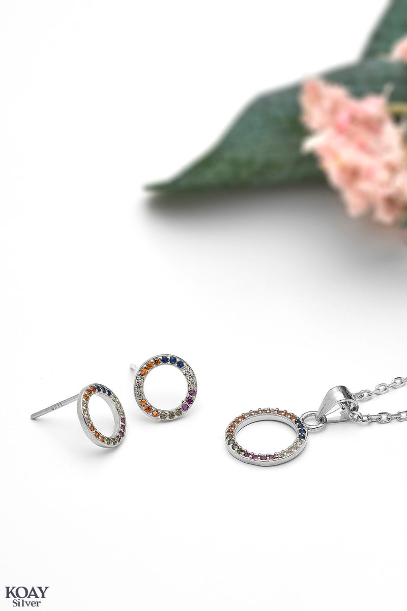 Circle Zircon Colored Set – KOAY Silver Store