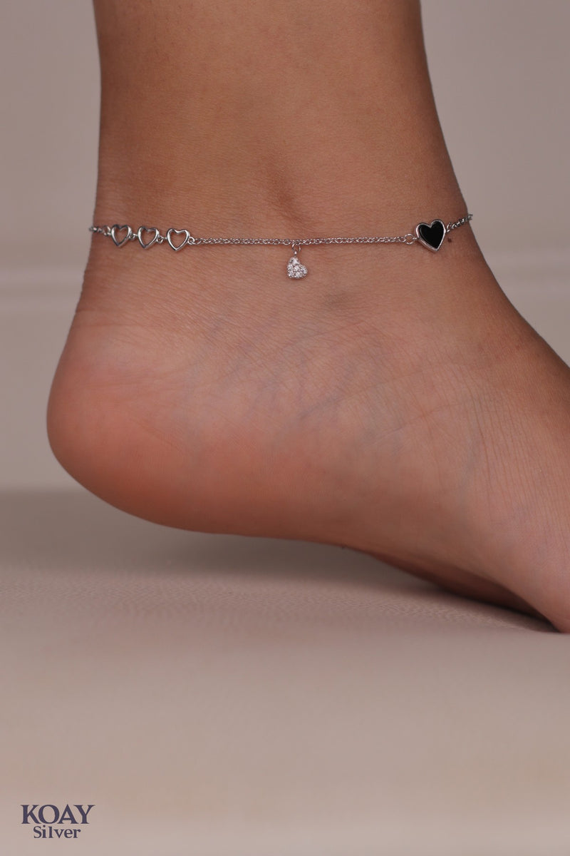 Black Heart Anklet – KOAY Silver Store