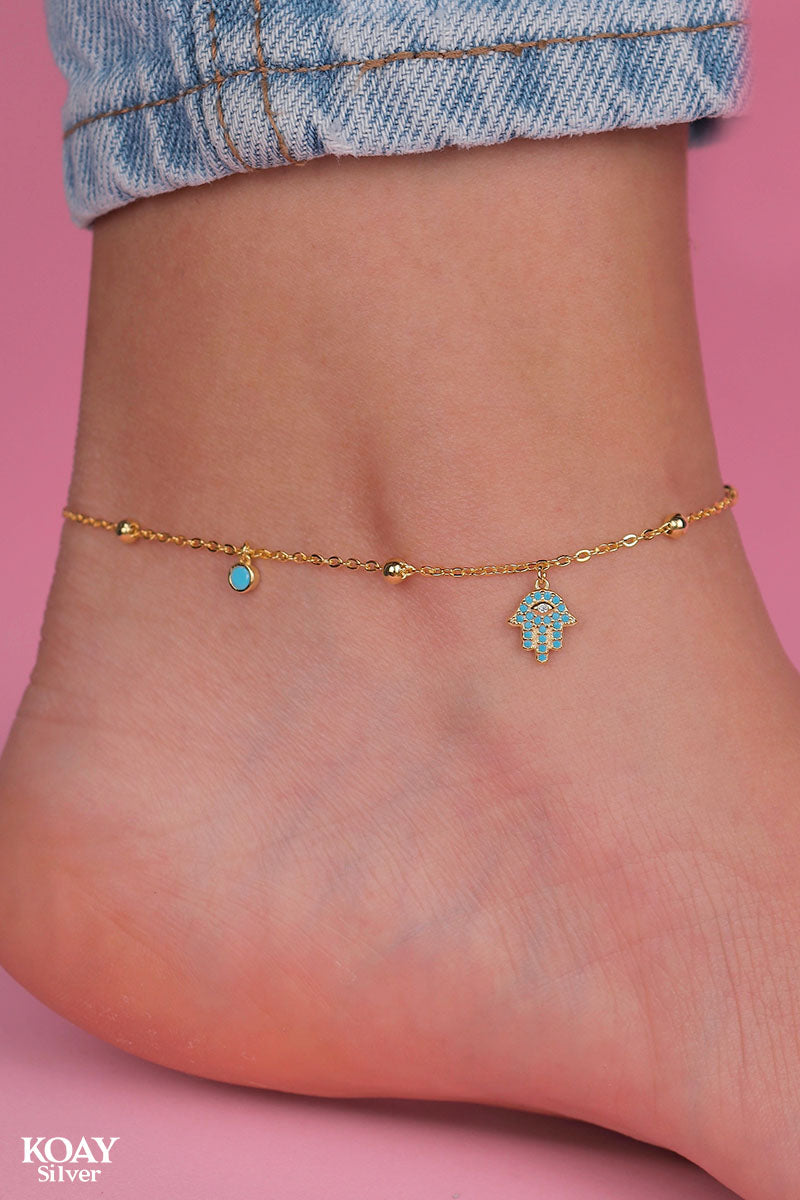 Turquoise Hand Anklet GP – KOAY Silver Store