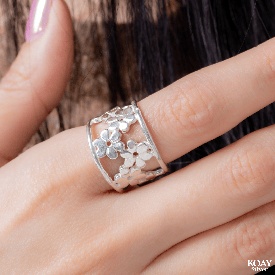 Plain Flower (02) Ring – KOAY Silver Store